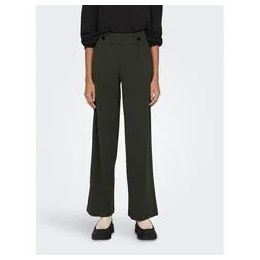 Jacqueline de Yong Jerseyhose JDY "JDYGEGGO NEW LONG PANT JRS NOOS", Damen, Gr. M (38), L&auml;nge 30, gr&uuml;n (peat detail:schwarz buttons), Jersey, Obermaterial: 95% Polyester, 5% Elasthan, unifarben, relaxed fit lang, Hosen Jerseyhose, Materialmix