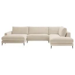 Wohnlandschaft Home Affaire "Downtown XXL B/T/H: 341/223/84 cm Loungem&ouml;bel zum Relaxen", beige (natur), B:341cm H:84cm T:223cm, 88% Polyester, 12% Polyacryl, Sofas, Wohnlandschaft, weicher Sitzkomfort, Cord-Bezug, weicher Sitzkomfort U-Form