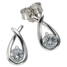 Paar Ohrstecker Vivance "925/- Sterling Silber 2x Blautopas", wei&szlig; (wei&szlig;, blau), Ohrringe, Damen, one-size, Silber 925 (Sterlingsilber)