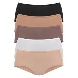 Taillenslip Vivance, Damen, Gr. 40/42, bunt (beige, creme, taupe, schwarz, caramel), Single Jersey, Obermaterial: 95% Baumwolle, 5% Elasthan, unifarben, bequem, Unterhosen Taillenslip, aus elastischer Baumwoll-Qualit&auml;t