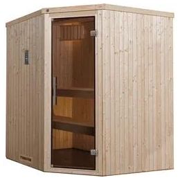 Sauna Weka "Varberg", beige (natur), Saunaofen, externe Steuerung, 7,5 kW, Saunen, 7,5 kW-Ofen mit digitaler Steuerung