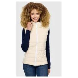 Steppweste Marikoo "Reimii", Damen, Gr. M, beige (cream), Obermaterial: 100% Polyester; Obermaterial 2: 95% Polyester, 5% Elasthan; Innenseite: 100% Polyester; Futter: 100% Polyester; Wattierung: 100% Polyester, Westen Steppweste, mit sch&ouml;nem Steppdesign