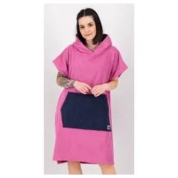 Poncho DEPROC ACTIVE "Badeponcho PARLEE BEACH", Damen, Gr. M(40/42), rosa (rose), 100% Baumwolle Walkfrottier, bequem, Jacken Poncho, Badeponcho mit gro&szlig;er K&auml;ngurutasche und Innentasche