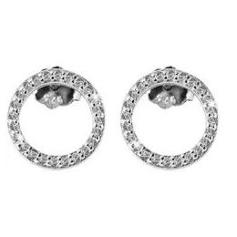 Adelia&acute;s Paar Ohrh&auml;nger ADELIA ́S "Damen Ohrstecker aus 925 Sterling Silber und Zirkonia &Oslash; 10 mm", silber, Ohrringe, Damen, Damen, Silber 925 (Sterlingsilber)