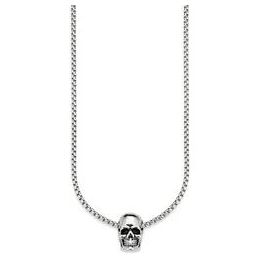 Kette mit Anh&auml;nger Bruno Banani "Schmuck Geschenk Halskette Scull Totenkopf Venezianerkette", silber (edelstahlfarben), Halsketten, Herren, Edelstahl, L: 55 B: 3mm, B:3mm