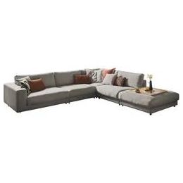 Ecksofa 3C Candy "Enisa II, bequem und komfortabel, gro&szlig;es Familiensofa, L-Form", silber, B:365cm H:86cm T:322cm, 100% Polyester, Sofas, Ecksofa, incl. 3 Flatterkissen, wahlweise mit Flecken-Schutz-Bezug Easy care