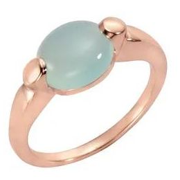 Fingerring JAMELLI "Silber 925 ros&eacute;-vergoldet mit echtem Paraiba Chalcedon 10x8mm" Gr. 17, rosa (rot), Fingerringe, Damen, 054 (17,2), 2,75, Silber 925 (Sterlingsilber), Fingerring
