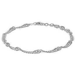 Armband Vivance "925/- Sterling Silber weiss Singapurkette 19 cm", wei&szlig;, Armb&auml;nder, Damen, 19cm, Silber 925 (Sterlingsilber), gl&auml;nzend, Armband