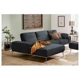 Ecksofa W.Schillig "run, Designsofa mit tollem Sitzkomfort, bequem, L-Form", schwarz (nachtschwarz z73), B:319cm H:88cm T:178cm, Longlife Xtra-Leder Z73: Naturwalkleder der Luxusklasse aus den erlesensten Rohh&auml;uten. Hautst&auml;rke 1, 1 &ndash; 1, 3 mm;ROHLEDER Jacquard-Flachgewebe Q2 W60 (63% Polyester, 37% Polyacryl);ROHLEDER Chenille-Flachgewebe Q2 W77 (68% Polyacryl, 32% Polyester);Stoff S37 (100% Polyes