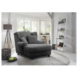 XXL-Sessel Home Affaire "Oase, B: 120 cm, Sitzh&ouml;he: 50 cm - OTTO. Verl&auml;ssliche Qualit&auml;t.", grau, B:120cm H:101cm T:142cm, 100% Polyester, Sessel, XXL-Sessel, mit 2 Zierkissen & Massivholzf&uuml;&szlig;e
