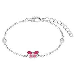 Armband Prinzessin Lillifee "Schmetterling", wei&szlig; (silberfarben, rosa, pink, wei&szlig;, wei&szlig;), Armb&auml;nder, M&auml;dchen, 15cm, Silber 925 (Sterlingsilber), Armband, mit Zirkonia (synth.) und Emaille