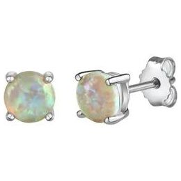 Paar Ohrstecker Vivance "925/- Sterling Silber rhodiniert Opal wei&szlig;", wei&szlig; (wei&szlig;, wei&szlig;), Ohrringe, Damen, one-size, Silber 925 (Sterlingsilber)