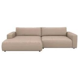 Ecksofa Musterring "LUCIA L-Form", beige (bisquit puro), B:296cm H:81cm T:190cm, Flachgewebe VALMONT (60% Baumwolle/40% Leinen);Leder PURO, pigmentiertes Leder;Microfaser CRONA (100% Polyester);Flachgewebe FLORIS (100% Polyester);Leder BAX, pigmentiertes Leder, Sofas, Ecksofa