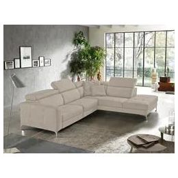 Ecksofa Egoitaliano "Matt, hoher Sitzkomfort und aufwendige Detailverarbeitung, L-Form", grau (opal grau), B:285cm H:100cm T:221cm, Luxus-Micofaser Lederoptik (100% Polyester) ist ein neues technisches Gewebe mit einem visuellen und taktilen Aspekt, der dem Nubuk sehr nahe kommt, mit innovativen Eigenschaften. Seine au&szlig;erordentliche Weichheit kommt von einem exklusiven Produktionsprozess, der Unre