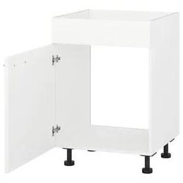 Sp&uuml;lenschrank KOCHSTATION "KS-Scafa", wei&szlig; (wei&szlig;, zement hell), B:50cm H:75cm T:56cm, Schr&auml;nke, Sp&uuml;lenschrank, in verschiedenen Breiten, wahlweise T&uuml;ranschlag rechts oder links