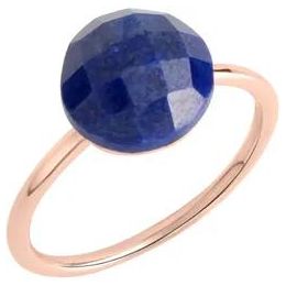 Fingerring JAMELLI "Silber 925 ros&eacute;-vergoldet mit einem echten Lapislazuli 9x9,5mm" Gr. 56, rot, Fingerringe, Damen, 056 (17,8), 2,8, Silber 925 (Sterlingsilber), Fingerring