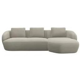 Wohnlandschaft FLEXLUX "Torino, rund, L-Form, Sofa-Ecke mit Recamiere, Longchair-Sofa", beige (natural), B:276cm H:85cm T:146cm, Sofas, Wohnlandschaft, Modernes, organisches Sofa-Design, Kaltschaum, Wellenunterfederung