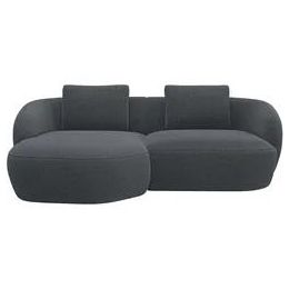Wohnlandschaft FLEXLUX "Torino, rund, L-Form, Sofa-Ecke mit Recamiere, Longchair-Sofa", grau (anthrazit), B:217cm H:85cm T:146cm, 100% Polyester, Sofas, Wohnlandschaft, OTTOs Choice, organisches Sofa-Design, Kaltschaum, Wellenunterfederung