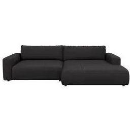 Ecksofa Musterring "LUCIA L-Form", grau (grau puro), B:296cm H:81cm T:190cm, Flachgewebe VALMONT (60% Baumwolle/40% Leinen);Leder PURO, pigmentiertes Leder;Microfaser CRONA (100% Polyester);Flachgewebe FLORIS (100% Polyester);Leder BAX, pigmentiertes Leder, Sofas, Ecksofa