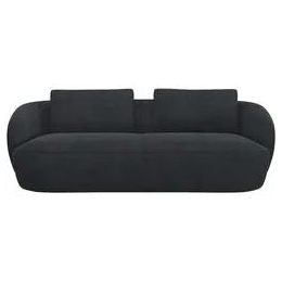 3-Sitzer FLEXLUX "Torino, rund und bequem, Couch, Dreisitzer", grau (anthrazit grau), B:217cm H:85cm T:102cm, 100% Polyester, Sofas, Modernes, organisches Sofa-Design, Kaltschaum, Wellenunterfederung