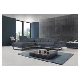 Ecksofa Egoitaliano "Queenie, extravagantes Sofa mit erstklassigem Sitzkomfort, L-Form", grau (charcoal), B:284cm H:95cm T:108cm, Luxus-Microfaser (100% Polyester) Leder &raquo;BULL&laquo; (echtes Rindsleder). Geschliffenes, pigmentiertes und behandeltes Rindsleder mit einer Dicke von 1, 3-1, 5 mm. Dieses Leder zeigt eine ziemlich weiche Hand mit einem halb undurchsichtigen Aussehen. Es handelt sich um ein ge