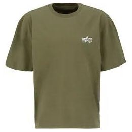 T-Shirt Alpha Industries "Signature Backprint T-Shirt", Herren, Gr. S, gr&uuml;n (sage, gr&uuml;n), Obermaterial: 100% Baumwolle, Shirts T-Shirt