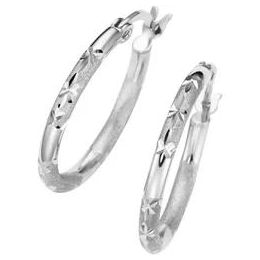Paar Creolen Firetti "Schmuck Geschenk Silber 925 Ohrschmuck Ohrringe Diamantierung", silber (silberfarben), Ohrringe, Damen, Silber 925 (Sterlingsilber)