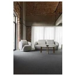 2,5-Sitzer FLEXLUX "Torino, rund, Couch, Loveseat", grau (sandy shell), B:186cm H:85cm T:102cm, 100% Polyester, Sofas, Modernes, organisches Sofa-Design, Kaltschaum, Wellenunterfederung
