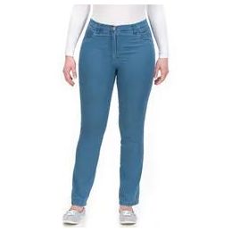 Stretch-Hose KjBRAND "Betty", Damen, Gr. 44, N-Gr, blau (denim bleached), Denim/Jeans, Obermaterial: 78% Baumwolle, 18% Polyester, 4% Elasthan, gerade lang, Hosen, super Stretch