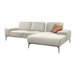 Ecksofa W.Schillig "run, Designsofa mit tollem Sitzkomfort, bequem, L-Form", wei&szlig; (cream wei&szlig; z73), B:279cm H:88cm T:178cm, Longlife Xtra-Leder Z73: Naturwalkleder der Luxusklasse aus den erlesensten Rohh&auml;uten. Hautst&auml;rke 1, 1 &ndash; 1, 3 mm;ROHLEDER Jacquard-Flachgewebe Q2 W60 (63% Polyester, 37% Polyacryl);ROHLEDER Chenille-Flachgewebe Q2 W77 (68% Polyacryl, 32% Polyester);Stoff S37 (100% Polyester),