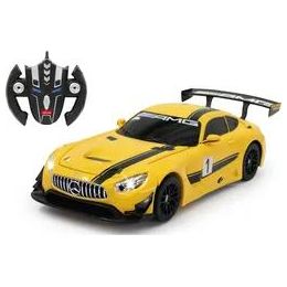 RC-Auto Jamara "Deluxe Cars, Mercedes-AMG GT3, 1:14, gelb, 2,4GHz", gelb, Fernlenkfahrzeuge, KinderB:25cm H:31,7cm T:21,8cm, mit Lautsprecher, B:25cm H:31,7cm T:21,8cm