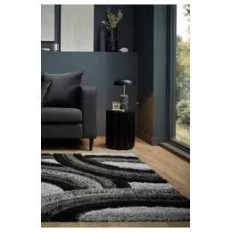 Hochflor-Teppich FLAIR RUGS "Velvet Shaggy", grau, B:120cm H:25mm L:170cm, Kunstfaser, Teppiche, Shaggy Teppich