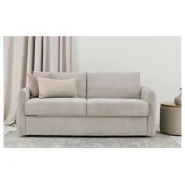 Schlafsofa Home Affaire "Bergamons", braun (cappuccino), B:169cm H:90cm T:97cm, 100% Polyester, Sofas, Schlafsofa, 2-Sitzer, mit Dauerschlaffunktion, inkl. Federkernmatratze, Lattenrost