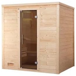 Sauna Weka "Bergen", beige (natur), Saunaofen, externe Steuerung, 7,5 kW, Saunen, 7,5 kW-Ofen mit digitaler Steuerung