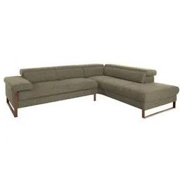 Ecksofa W.Schillig "finn, Designsofa mit tollem Sitzkomfort, bequem, L-Form", schwarz (pepper s22), B:281cm H:71cm T:230cm, Flachgewebe S22 (100% Polyester);Stoff S37 (100% Polyester);Longlife Xtra-Leder Z59: Glattleder mit modischer Pr&auml;gung. Hautst&auml;rke 0, 9 - 1, 1 mm, Sofas, Ecksofa, German Design Award 2016, Fu&szlig;gestell Nussbaum natur, Breite 281 cm