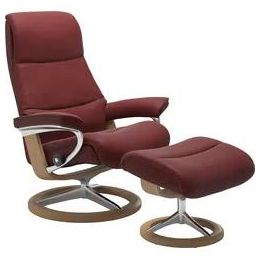 Relaxsessel stressless "View", rot (cherry paloma), B:82cm H:109cm T:81cm, Leder BATICK: BATICK ist ein leicht korrigiertes, durchgef&auml;rbtes und genarbtes M&ouml;belleder, bei dem die meisten Unebenheiten und Spuren in der Regel entfernt wurden.;Leder PALOMA: PALOMA ist ein durchgef&auml;rbtes Semianilin-M&ouml;belleder mit nat&uuml;rlicher Narbung.;ROHLEDER Stoff Q2 FARON: Ein fester zuverl&auml;ssiger Boucl&eacute; mit einem st