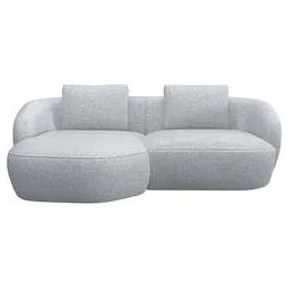 Wohnlandschaft FLEXLUX "Torino, rund, L-Form, Sofa-Ecke mit Recamiere, Longchair-Sofa", grau (sandy shell), B:217cm H:85cm T:146cm, 100% Polyester, Sofas, Wohnlandschaft, Modernes, organisches Sofa-Design, Kaltschaum, Wellenunterfederung