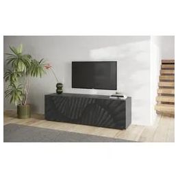 Lowboard OTTO HOME "Snake, TV-M&ouml;bel, TV-Schrank, Media-Board, Breite 181 cm, viel Stauraum", schwarz (anthrazit mit siebdruck), B:181cm H:68cm T:42cm, Sideboards, Lowboard, mit Siebdruck-Front, 3 T&uuml;ren, bodenstehend, stilvoll & funktional
