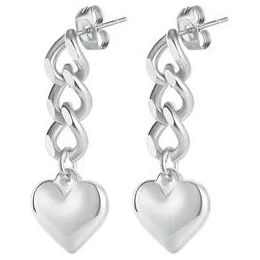 Paar Ohrstecker Firetti "Schmuck Geschenk Ohrschmuck Herz", silber (edelstahlfarben), Ohrringe, Damen, Edelstahl