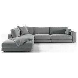Ecksofa 3C Candy "Enisa II, bequem und komfortabel, gro&szlig;es Familiensofa, L-Form", grau, B:365cm H:86cm T:322cm, 85% Polyester, 15% Viskose, Sofas, Ecksofa, incl. 3 Flatterkissen, wahlweise mit Flecken-Schutz-Bezug Easy care