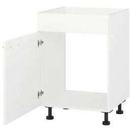 Sp&uuml;lenschrank KOCHSTATION "KS-Scafa", wei&szlig; (wei&szlig;, zement hell), B:60cm H:75cm T:56cm, Schr&auml;nke, Sp&uuml;lenschrank, in verschiedenen Breiten, wahlweise T&uuml;ranschlag rechts oder links