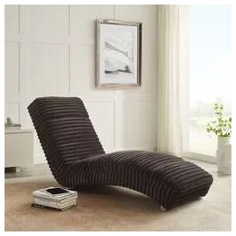 Relaxliege Salesfever "Komfortable Relaxliege", schwarz (schwarz, chrom), B:60cm H:82cm T:170cm, Cordstoff (100% Polyester), Metall, Sofas, Quergesteppt, Oeko-Tex zertifizierter Bezug, PFC-frei