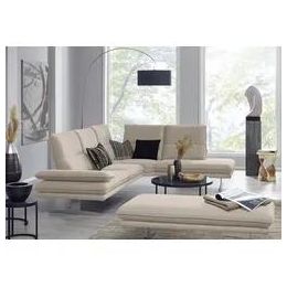Ecksofa W.Schillig "broadway, Designsofa, mit tollem Sitzkomfort, L-Form", braun (sesame s22), B:284cm H:94cm T:224cm, Flachgewebe S22 (100% Polyester), Sofas, Ecksofa, Sitztiefenverstellung, Kopfteil- & Seitenteilverstellung, Breite 284cm
