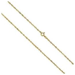 Collierkettchen Vivance "333 Gold Singapurkette", gelb, Halsketten, Damen, 50cm, Gold, L: 50 B: 1,2mm, gl&auml;nzend, Goldkette Collier Ketten ohne Anh&auml;nger, B:1,2mm