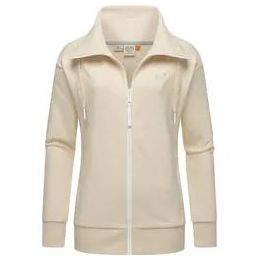 Sweatjacke Ragwear "Shocky", Damen, Gr. 5XL (50), beige, Obermaterial: 70% Baumwolle, 30% Polyester. Innenfutter: 70% Baumwolle, 30% Polyester, l&auml;ssig geschnitten h&uuml;ftlang, hoch geschlossener Ausschnitt, eng Rippb&uuml;ndchen, Sweatjacken Sweatjacke, sportliche Damen Zip-Hoodie mit Kordeln
