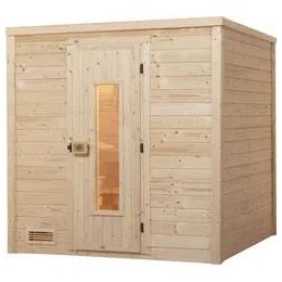 Sauna Weka "Bergen", beige (natur), Bio-Ofen, externe Steuerung, 7,5 kW, Saunen, 7,5 kW Bio-Ofen mit digitaler Steuerung