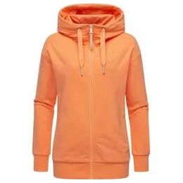 Kapuzensweatjacke Ragwear "Yodis Zip", Damen, Gr. S (36), orange (pfirsich), Sweatware, Obermaterial: 70% Baumwolle, 30% Polyester, bequem h&uuml;ftbedeckend, hoch geschlossener Ausschnitt, &Auml;rmel ohne &Auml;rmelschlitz Rippb&uuml;ndchen, Sweatjacken, weicher Damen Zip-Hoodie mit Kapuze