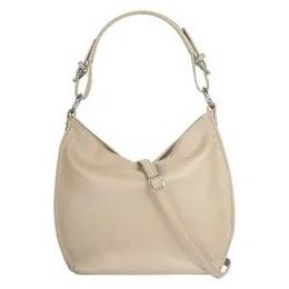 Shopper Samantha Look, Damen, Gr. B/H/T: 36cm x 30cm x 10cm onesize, beige, Leder, leicht gl&auml;nzend, unifarben, Taschen Shopper, echt Leder, Made in Italy