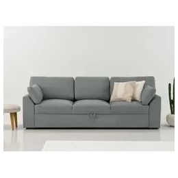 3-Sitzer Home Affaire "Citry", grau, B:233cm H:88cm T:86cm, 100% polyester, Sofas, Breite 233 cm, Chenille, mit Bettfunktion, Liegefl&auml;che 144x190 cm