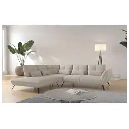 Ecksofa OTTO HOME "Mikado L-Form", beige (creme), B:297cm H:88cm T:245cm, 100% Polyester, Sofas, Ecksofa, inkl. Sitztiefenverstellung und Armteilverstellung